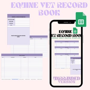 EQUINE VET RECORD Book - Etsy