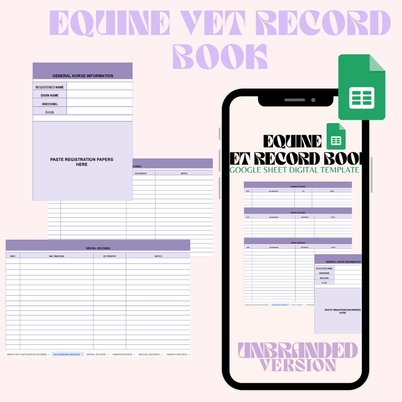 EQUINE VET RECORD Book - Etsy