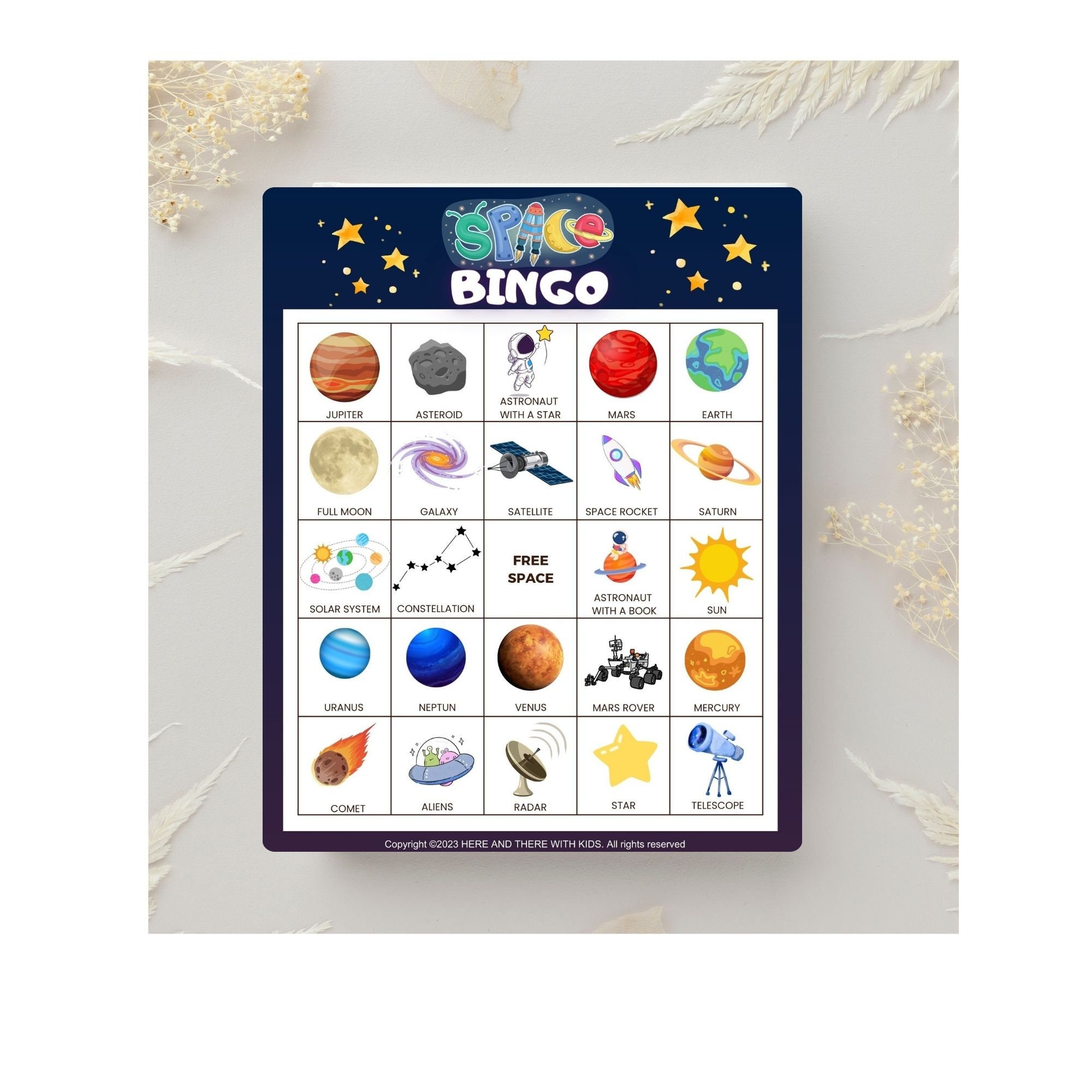 Space Bingo for Kids, Solar System Bingo, Outer Space Bingo, Space ...