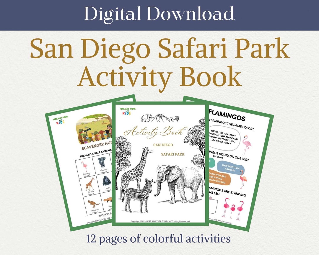 San Diego Safari Park Activity Book, Safari Park Field Trip Book ...