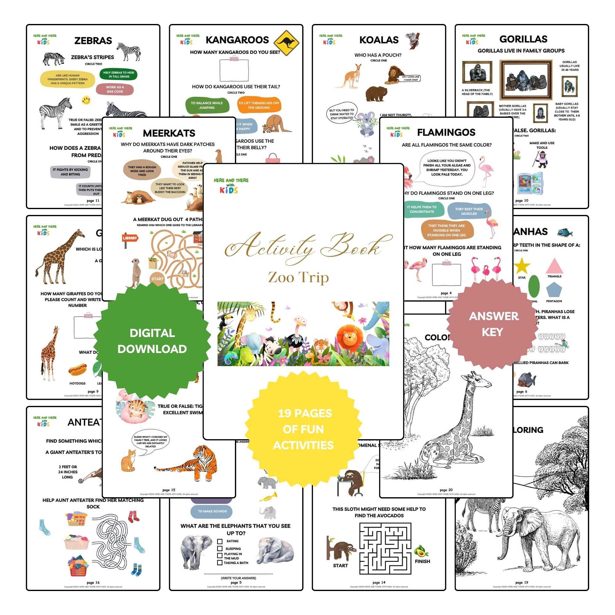Zoo Trip Activity Book, Zoo Field Trip Book, Kids Activity Book, Animal ...