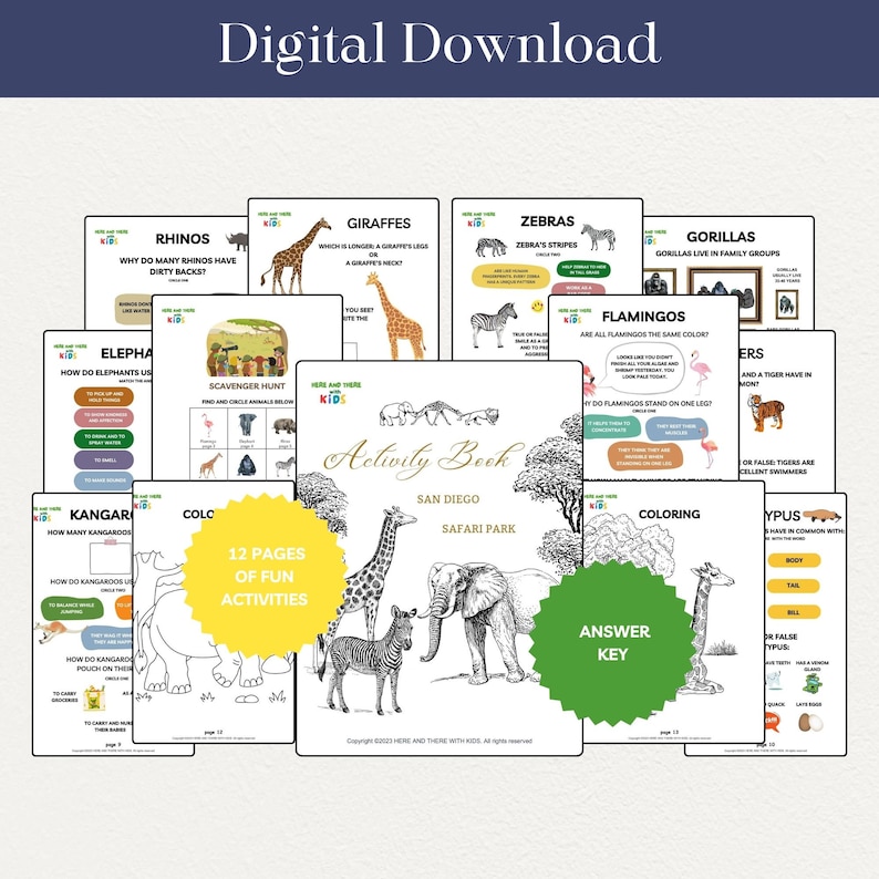 San Diego Safari Park Activity Book, Safari Park Field Trip Book ...