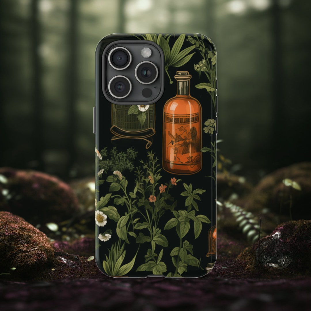 Cottagecore Floral Potion Phone Case: Dark Academia Whimsical Nature ...