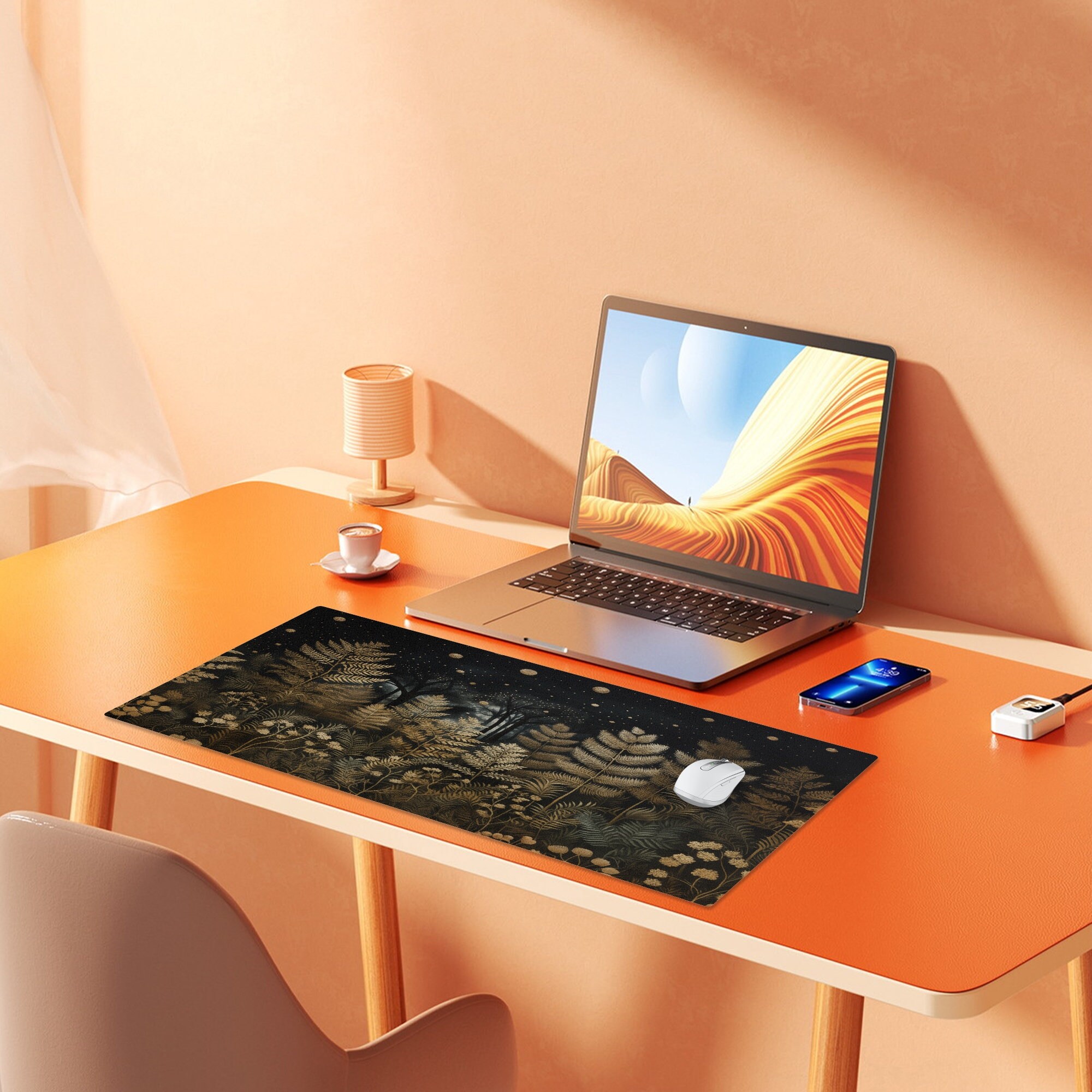 Dark Floral Fern Desk Mat: Witchy Goth Office Mousepad - Etsy