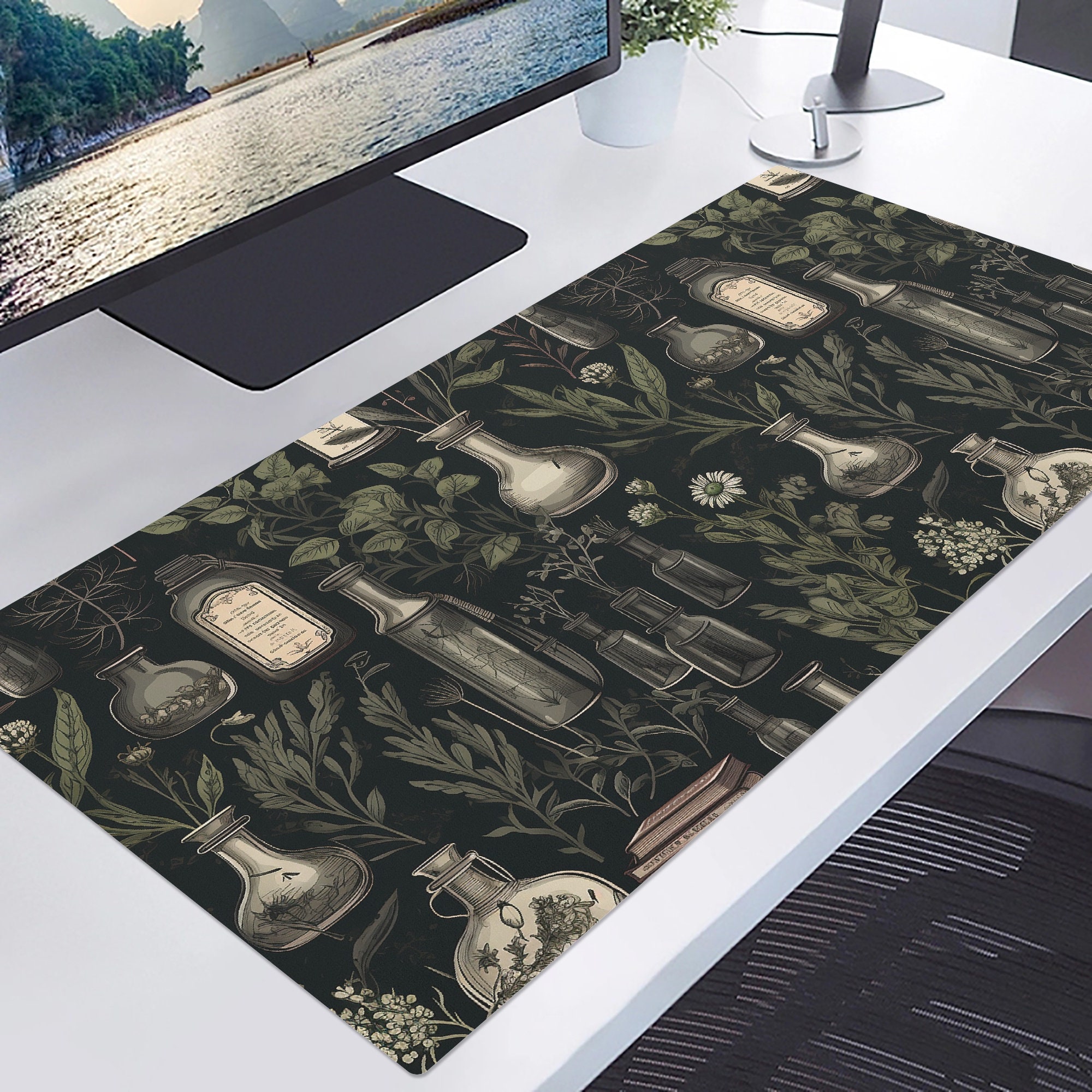 Dark Academia Desk Mat Black Aesthetic Mouse Pads Magical - Etsy