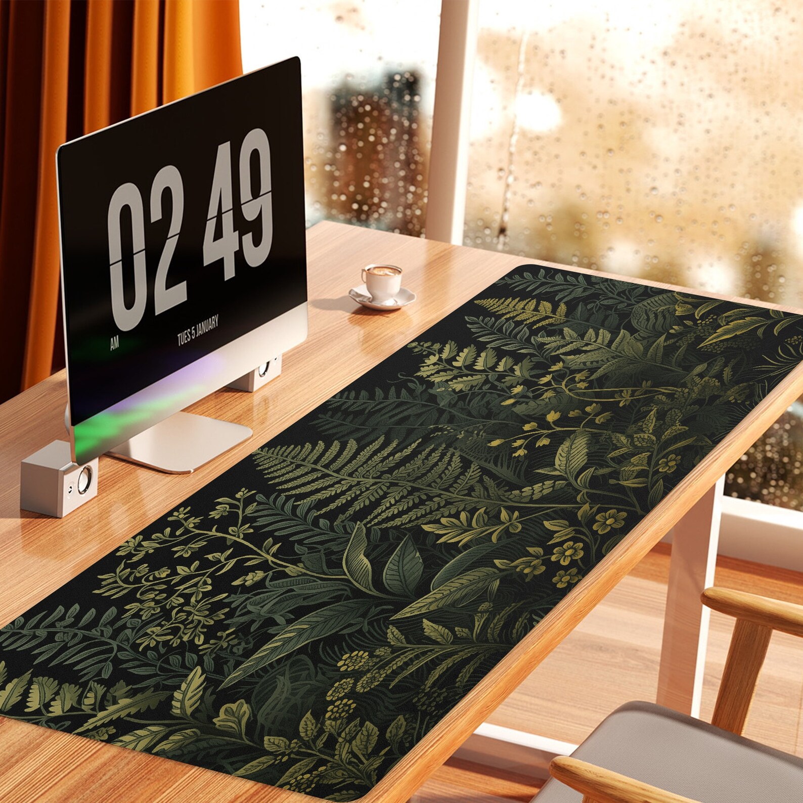 Dark Floral Fern Desk Mat: Witchy Goth Office Mousepad - Etsy