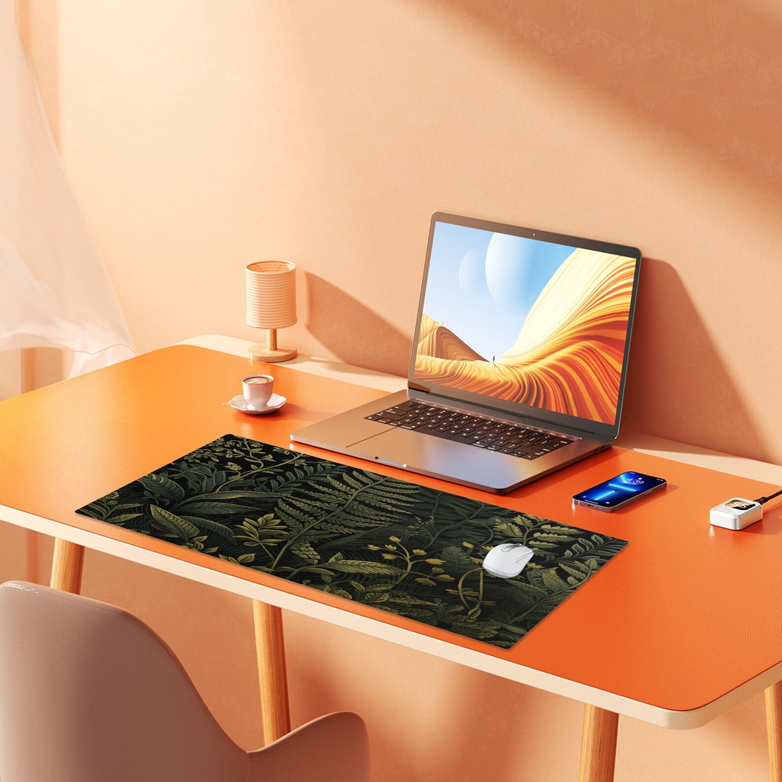 Dark Floral Fern Desk Mat: Witchy Goth Office Mousepad - Etsy