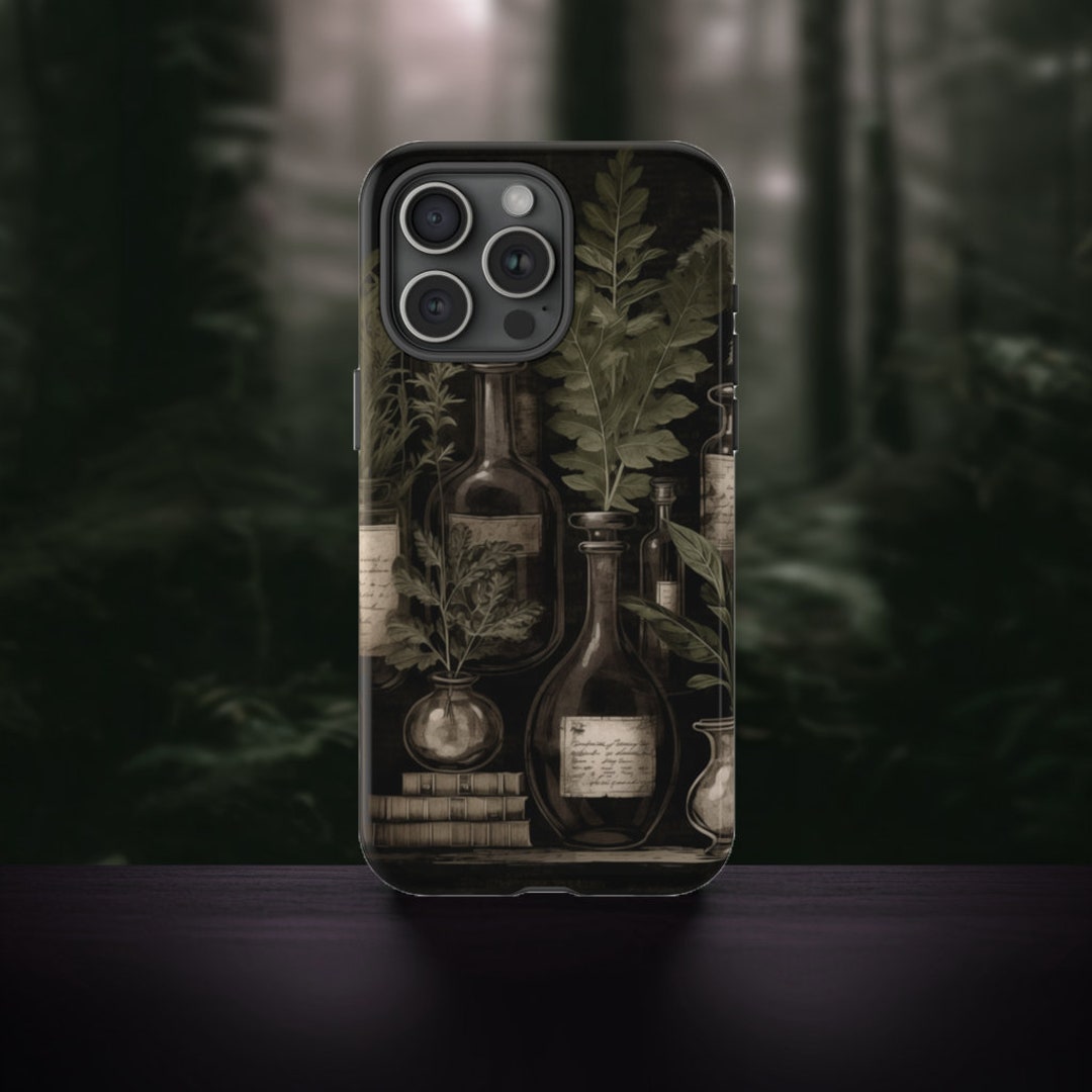 Cottagecore Floral Potion Phone Case: Dark Academia Whimsical Design - Etsy
