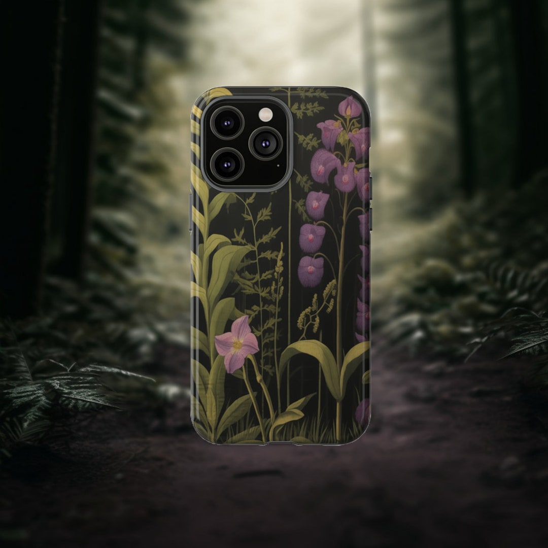 Dark Floral Cottagecore Phone Case: Whimsical Nature Design - Etsy
