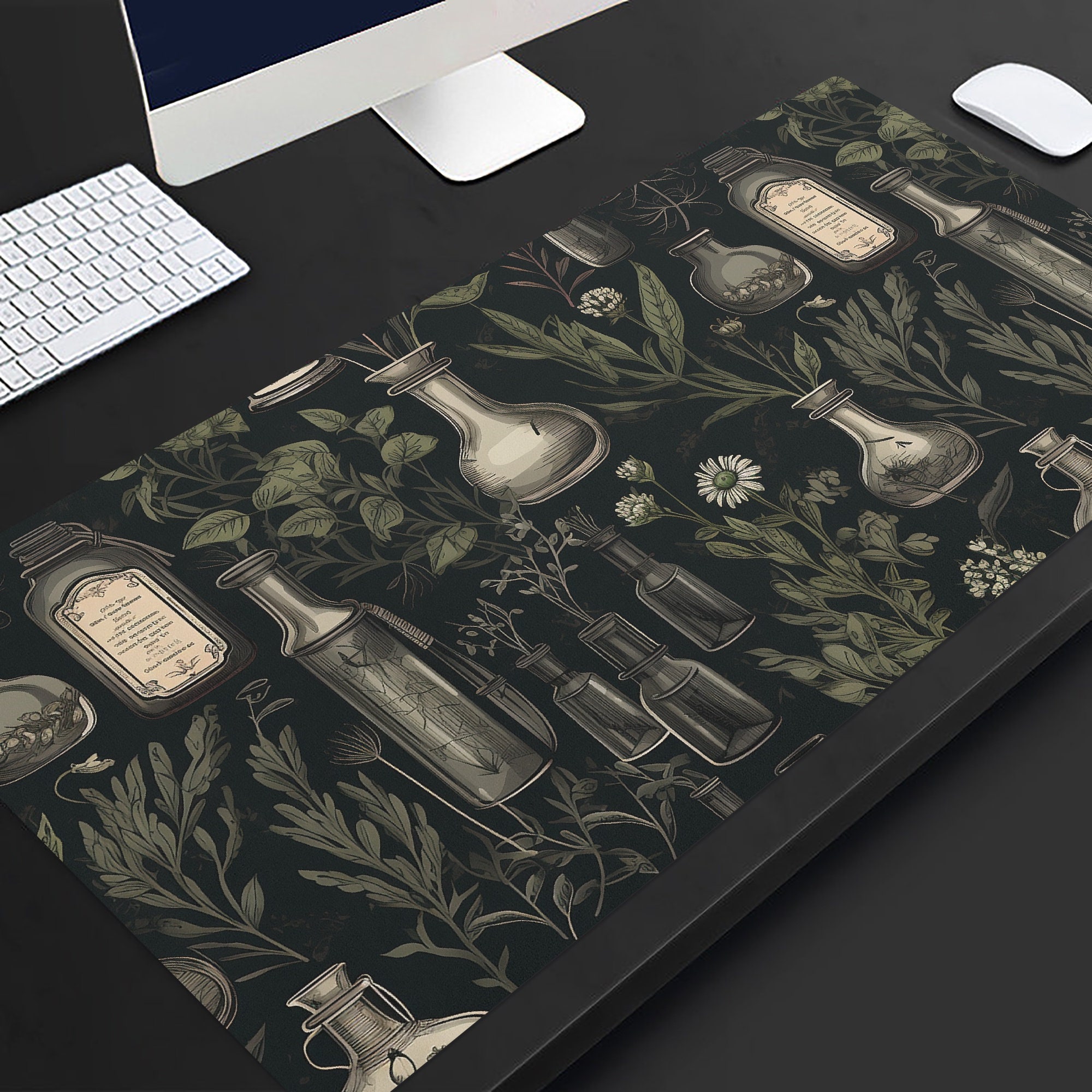 Dark Academia Desk Mat Black Aesthetic Mouse Pads Magical - Etsy