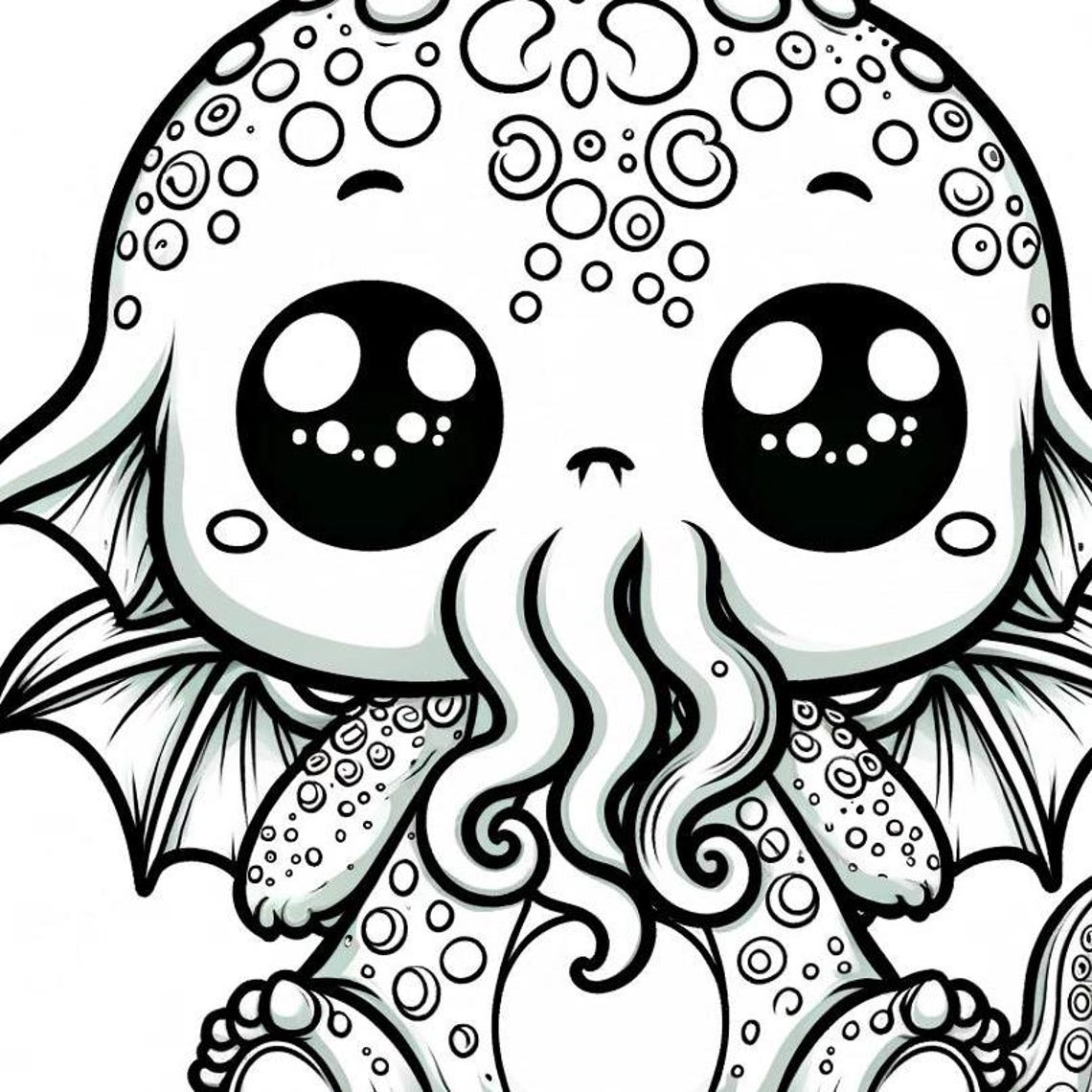 Baby Cthulhu Digital Download 6-pack Coloring Pages. Downloadable .zip ...