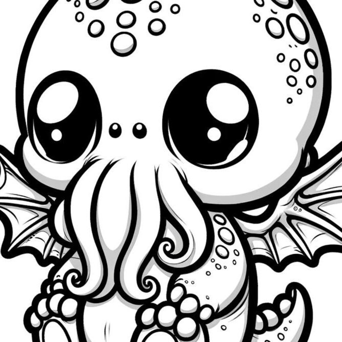 Baby Cthulhu Digital Download 6-pack Coloring Pages. Downloadable .zip ...