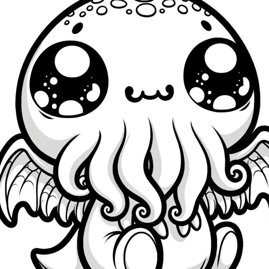 Baby Cthulhu Digital Download 6-pack Coloring Pages. Downloadable .zip ...