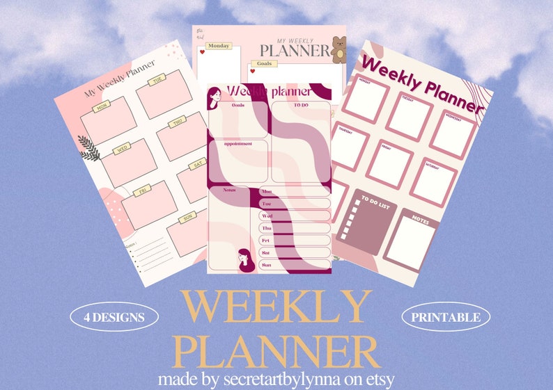 Editable Printable Weekly Planner Week to Do List Weekly - Etsy