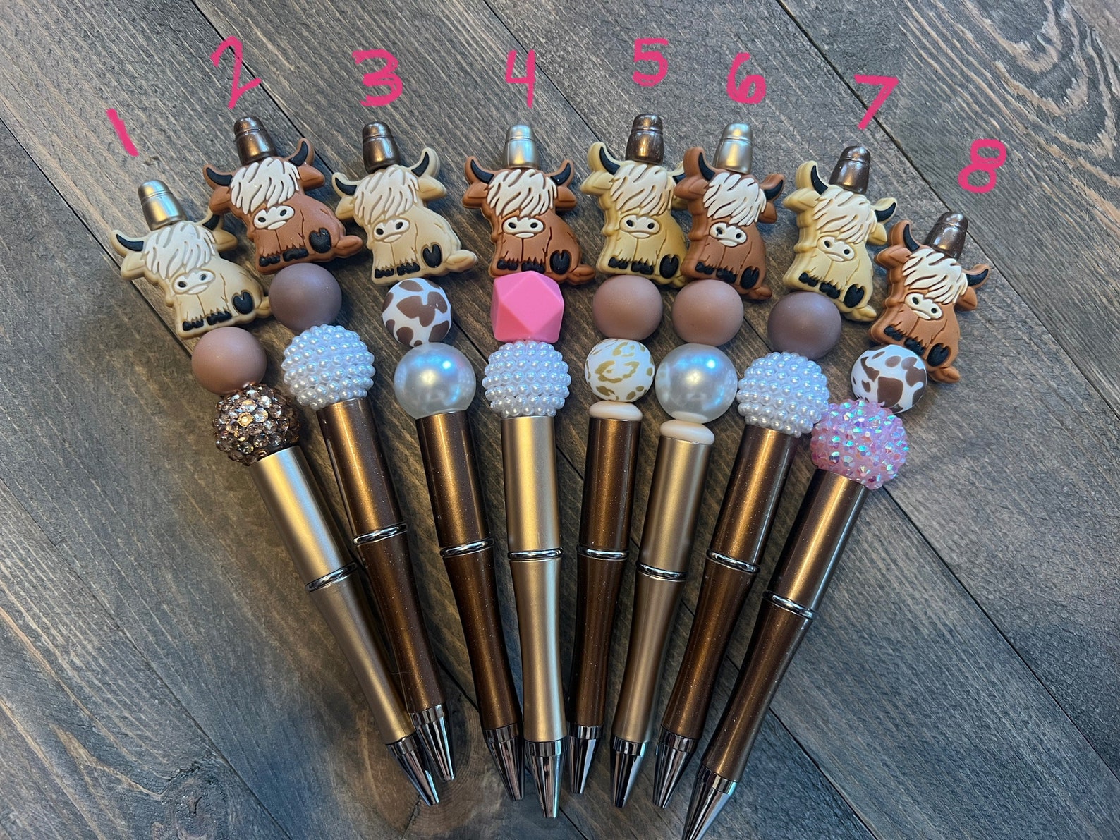 Highland Cow Focal Pens, Beaded Focal Pens, Focal Pens, Western Focal ...