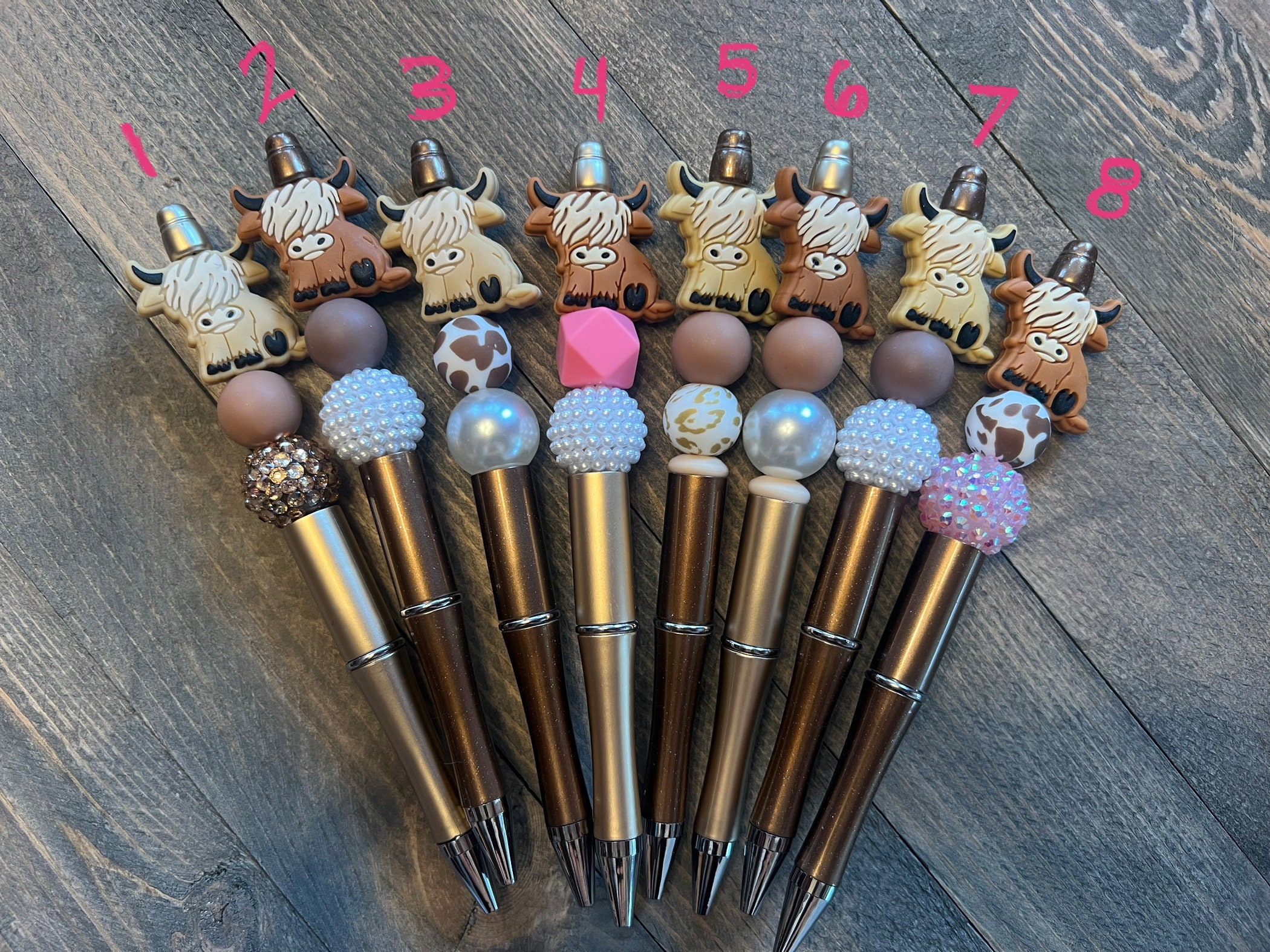 Highland Cow Focal Pens, Beaded Focal Pens, Focal Pens, Western Focal ...