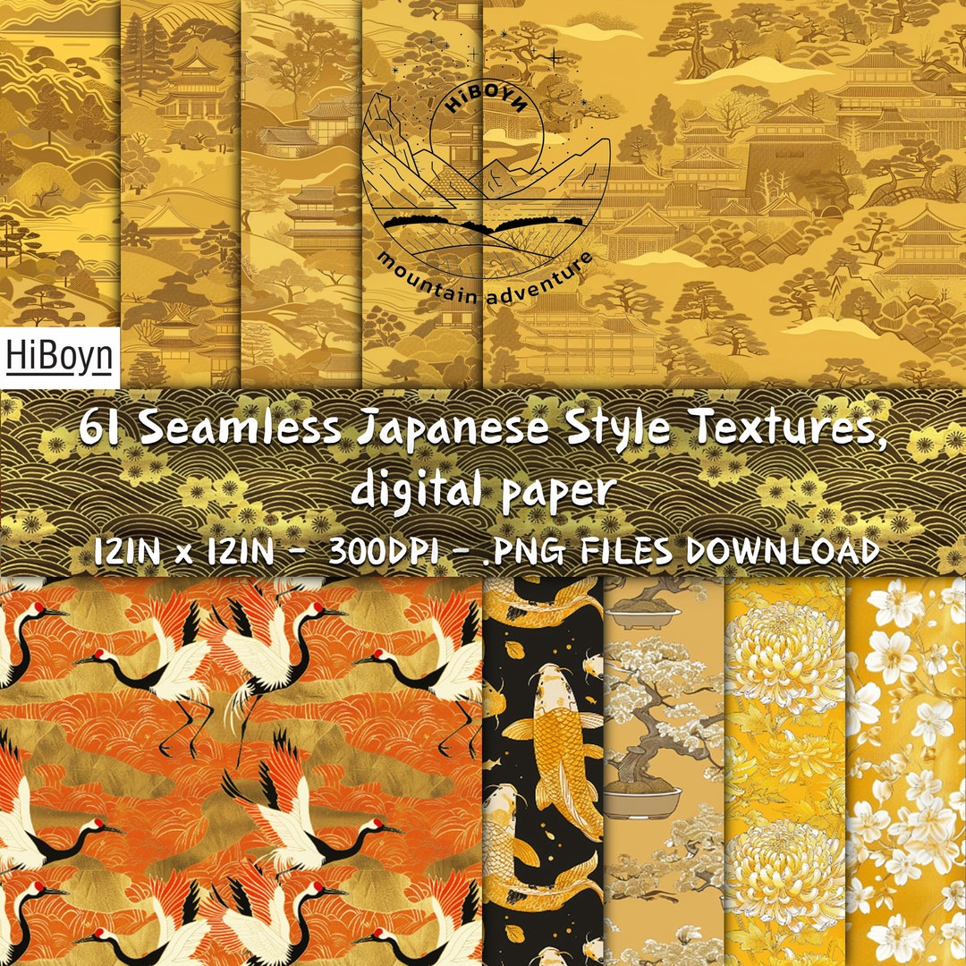 61 Seamless Japanese Style Textures, Digital Paper - Etsy