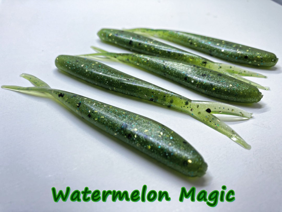 3.75" Split Tail Shad (watermelon Magic) - Etsy