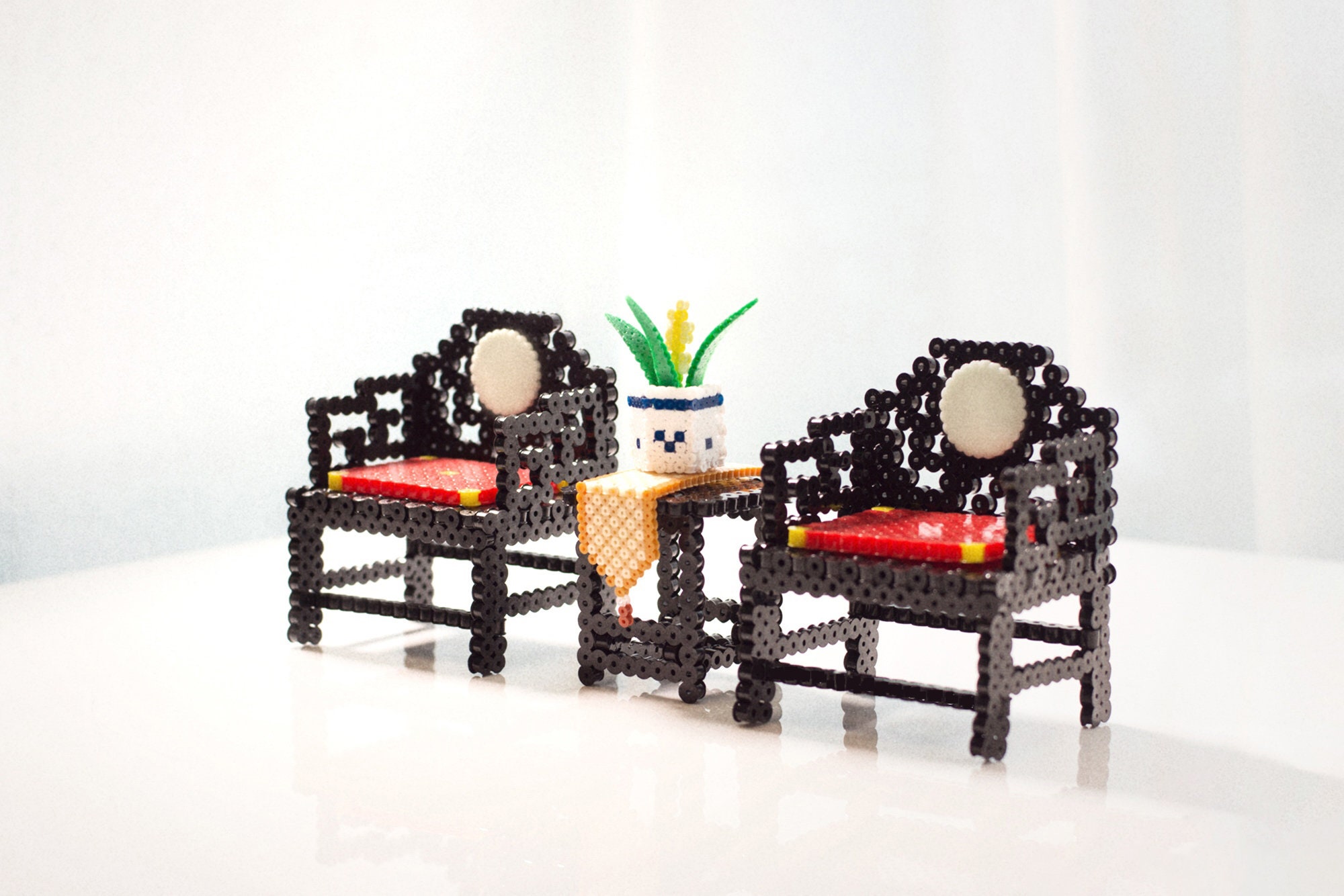 Chinese Furniture Set 3D Perler Bead Pattern Digital Tutorial - Etsy
