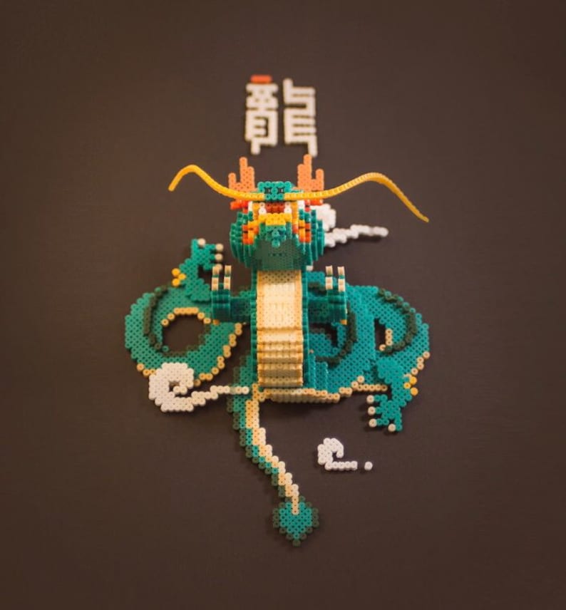 Year of the Dragon 3D Perler Bead Pattern Digital Tutorial DIY - Etsy