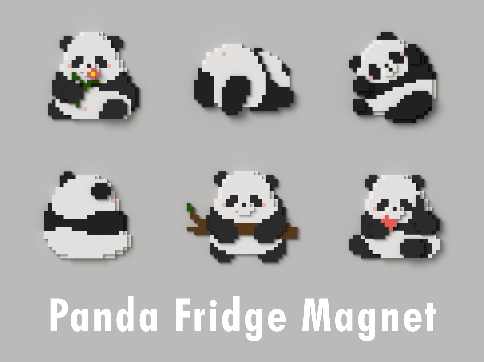 Panda Fridge Magnet 3D Perler Bead Pattern Digital Tutorial - Etsy