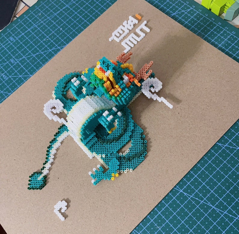 Year of the Dragon 3D Perler Bead Pattern Digital Tutorial DIY - Etsy