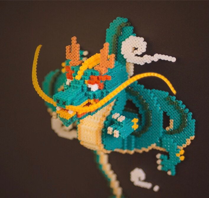 Year of the Dragon 3D Perler Bead Pattern Digital Tutorial DIY - Etsy