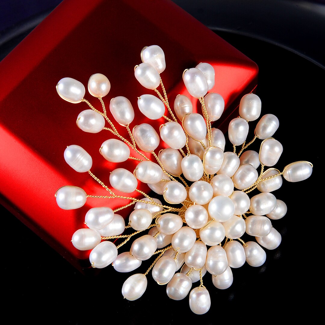 Pearl Onyx Brooch Jewelry Unique Design Elegant Pearl Handcrafted Pins ...