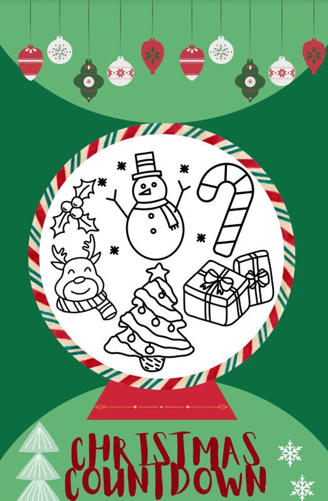 Christmas Coloring Page Countdown - Etsy