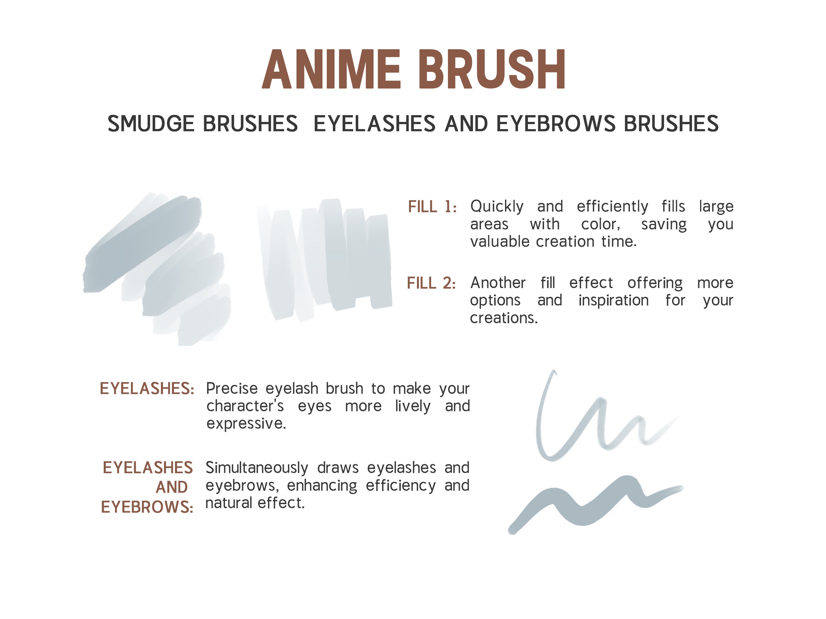 Anime Brush Set,procreate Character Brushes,character Sketch,coloring ...