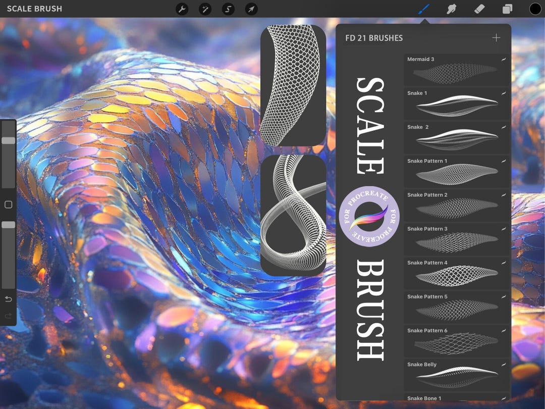Snakeskin Brushes for Procreate-procreate Brushes-procreate Scales ...