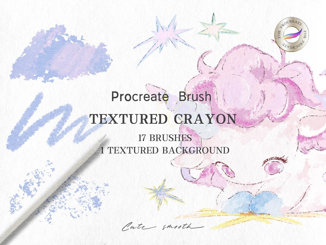 Textured Crayon Brush Set,procreate Character Brushes, Coloring Brushes ...
