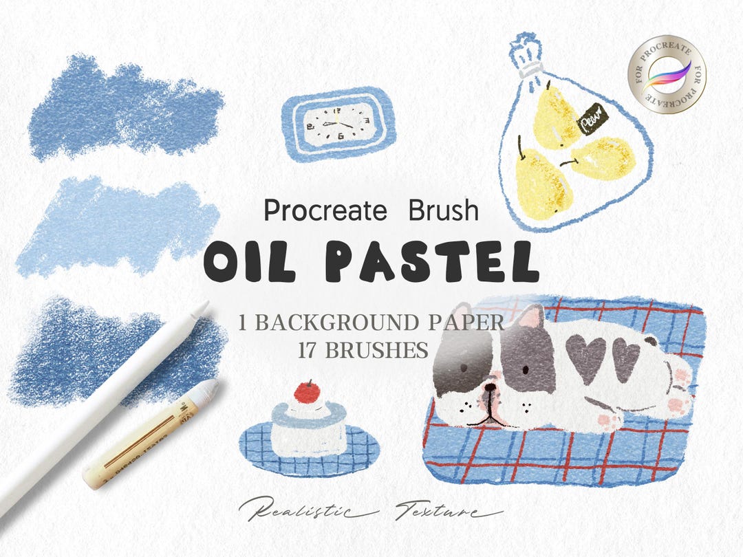 Procreate Crayon Brushes | Realistic Oil Pastel | Crayon Texture Brush ...