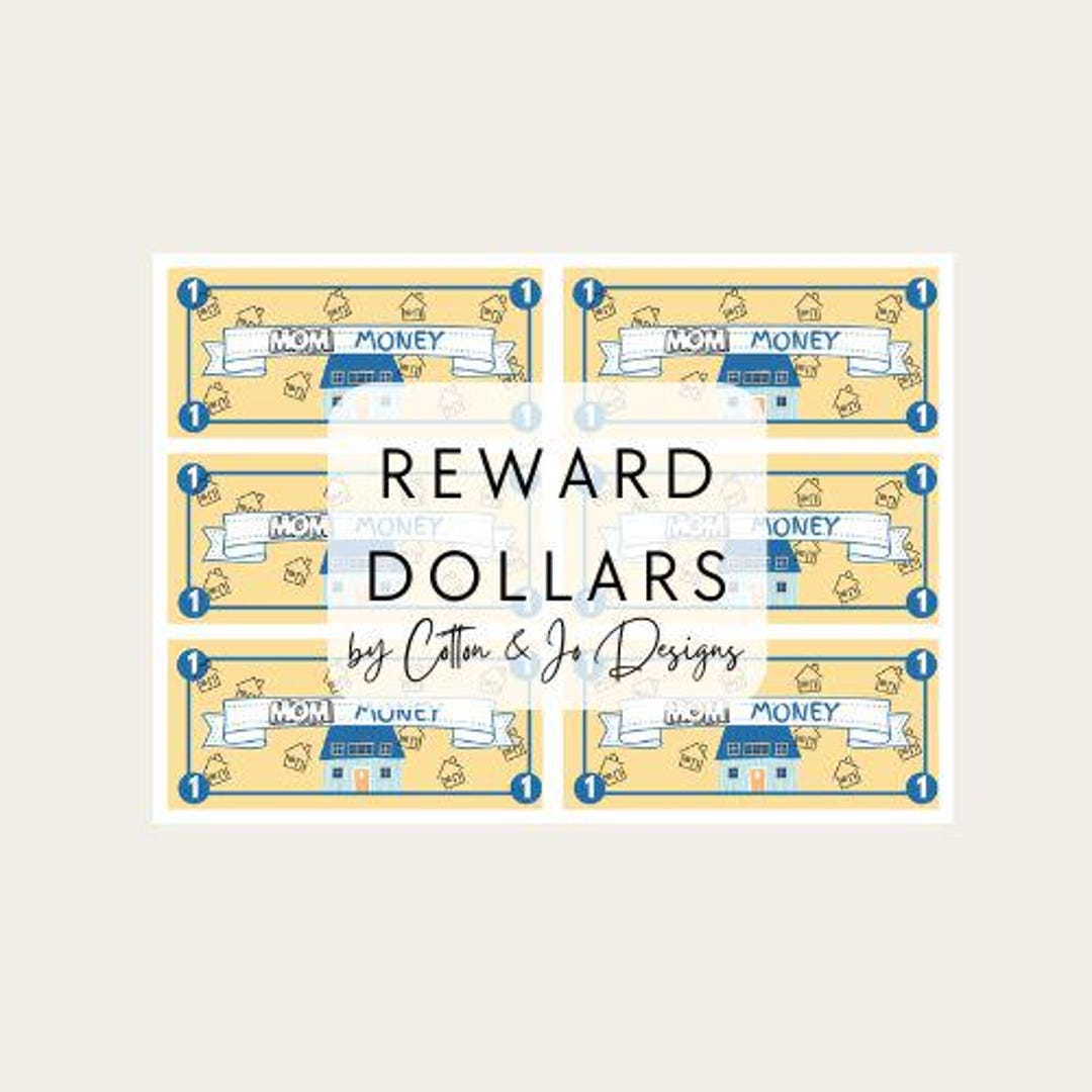 Mom Money Printable Reward Dollars PDF - Etsy