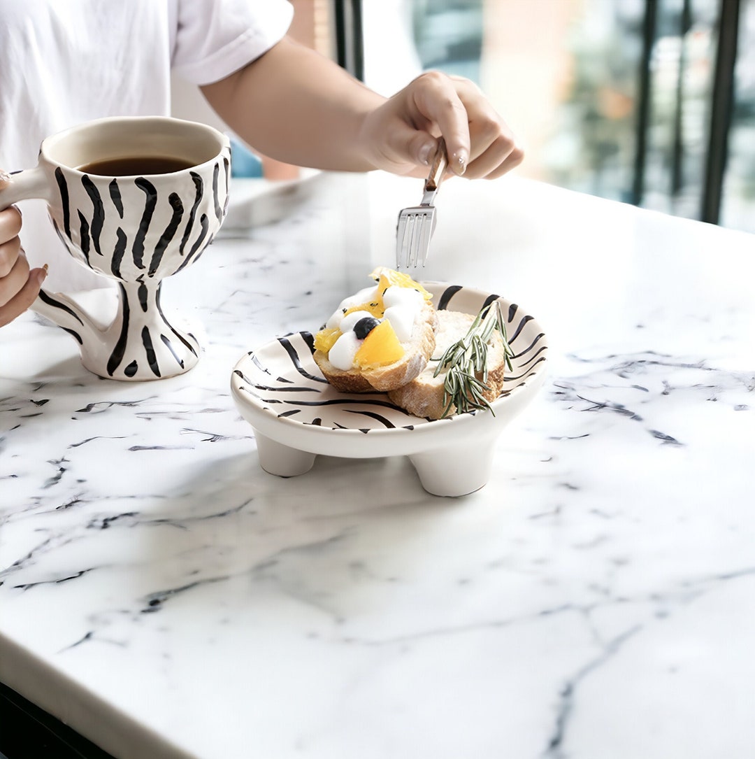 Zebra Leopard Print Ceramic Set, Ceramic Plates, Ceramic Bowls, Mug Set ...