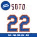 Juan Soto New York Mets 22 Jersey Number Name NYC Queens Baseball Vinyl ...