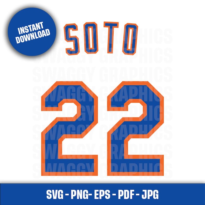 Juan Soto New York Mets 22 Jersey Number Name NYC Queens Baseball Vinyl ...