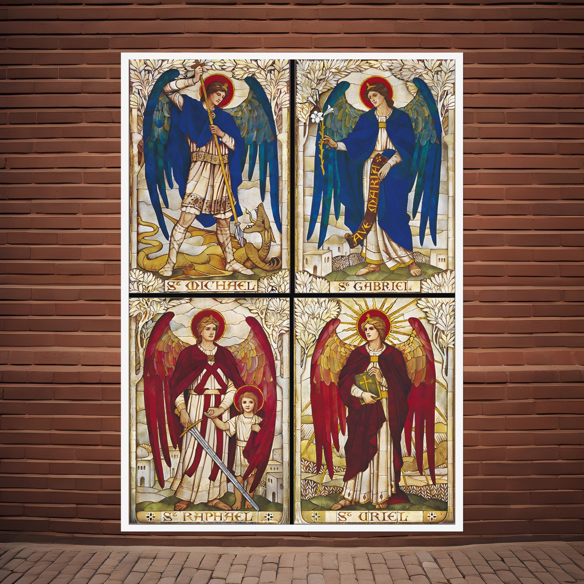 Archangels Poster, Angels Michael Uriel, Raphael, Gabriel, Christian ...