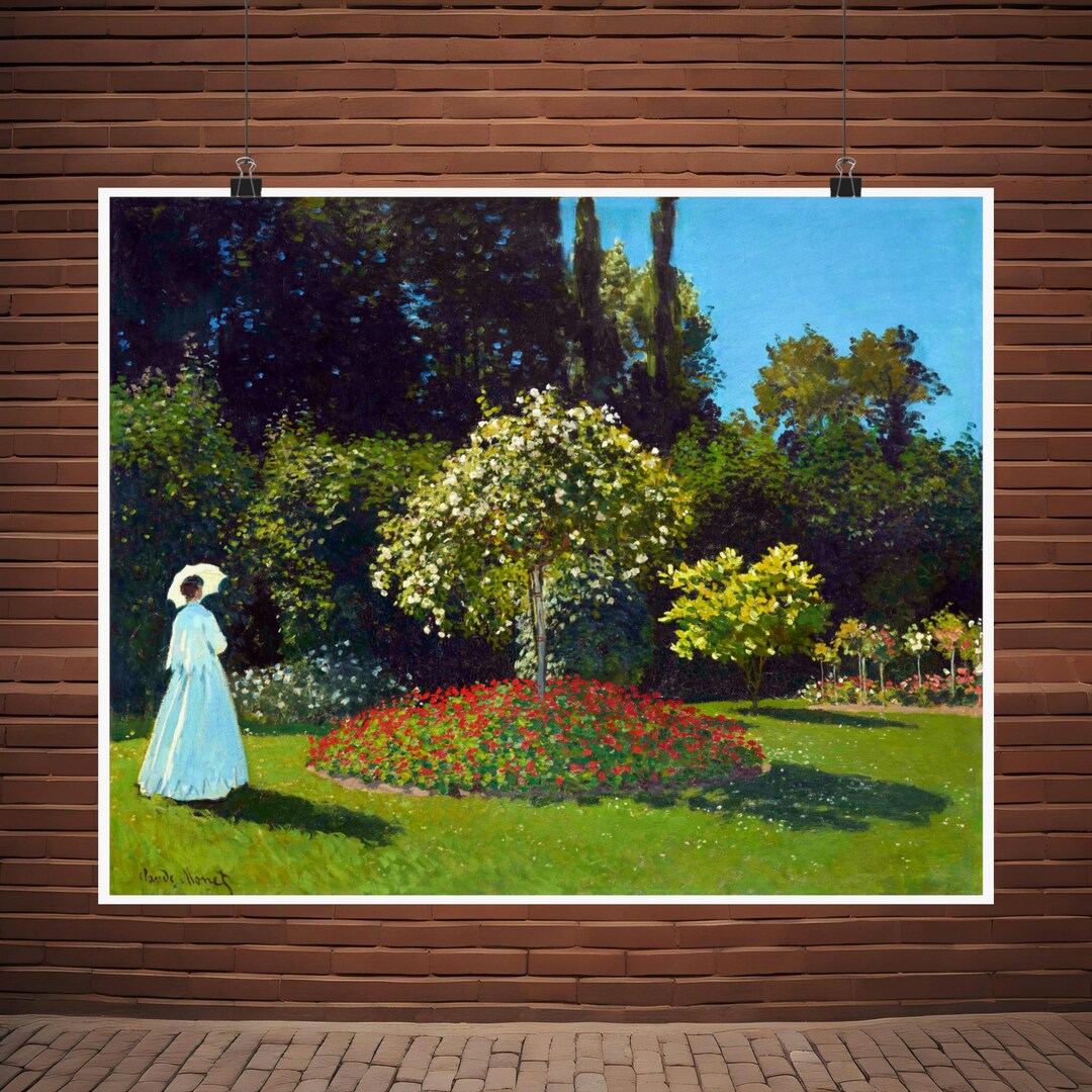 Claude Monet Poster, Lady in the Garden, French Impressionism, Museum Grade Matte Paper Posters ...