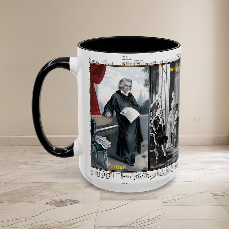Beethoven Coffee Mug: Classical Music Gift, 15 Oz - Etsy