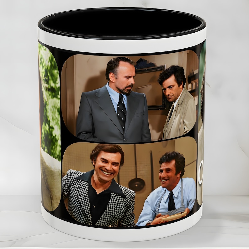 Columbo Memorabilia Collage Mug, Classic TV Fan Coffee Cup, Peter Falk ...