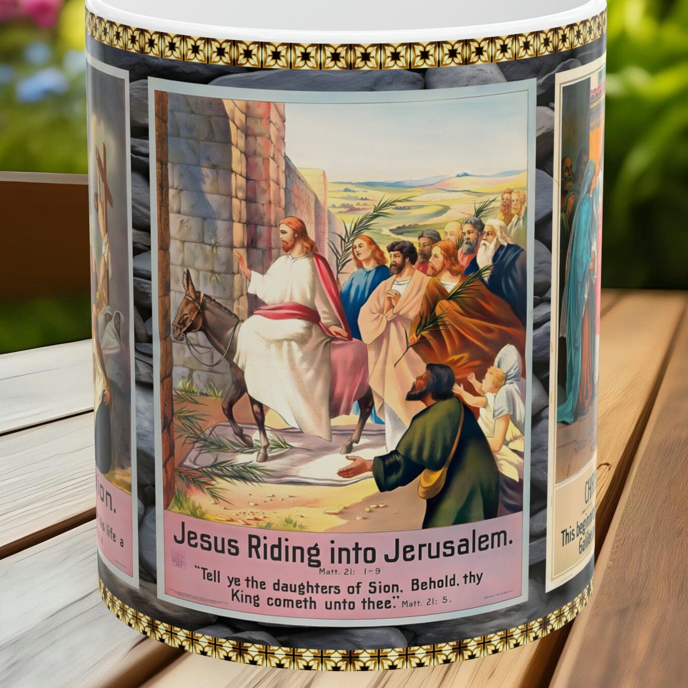 Vintage Jesus Christian Art Collage Ceramic Mug Drinkware Religious ...