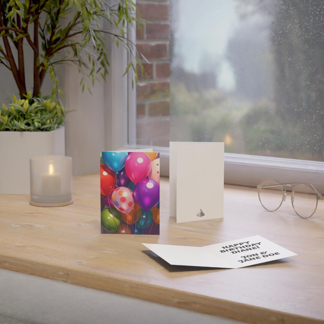 Personalized Birthday Greeting Cards, Customizable Bday Note Cards Gift ...