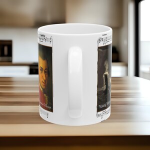Wolfgang Amadeus Mozart Collage Mug, Classical Orchestra Violin Chamber ...