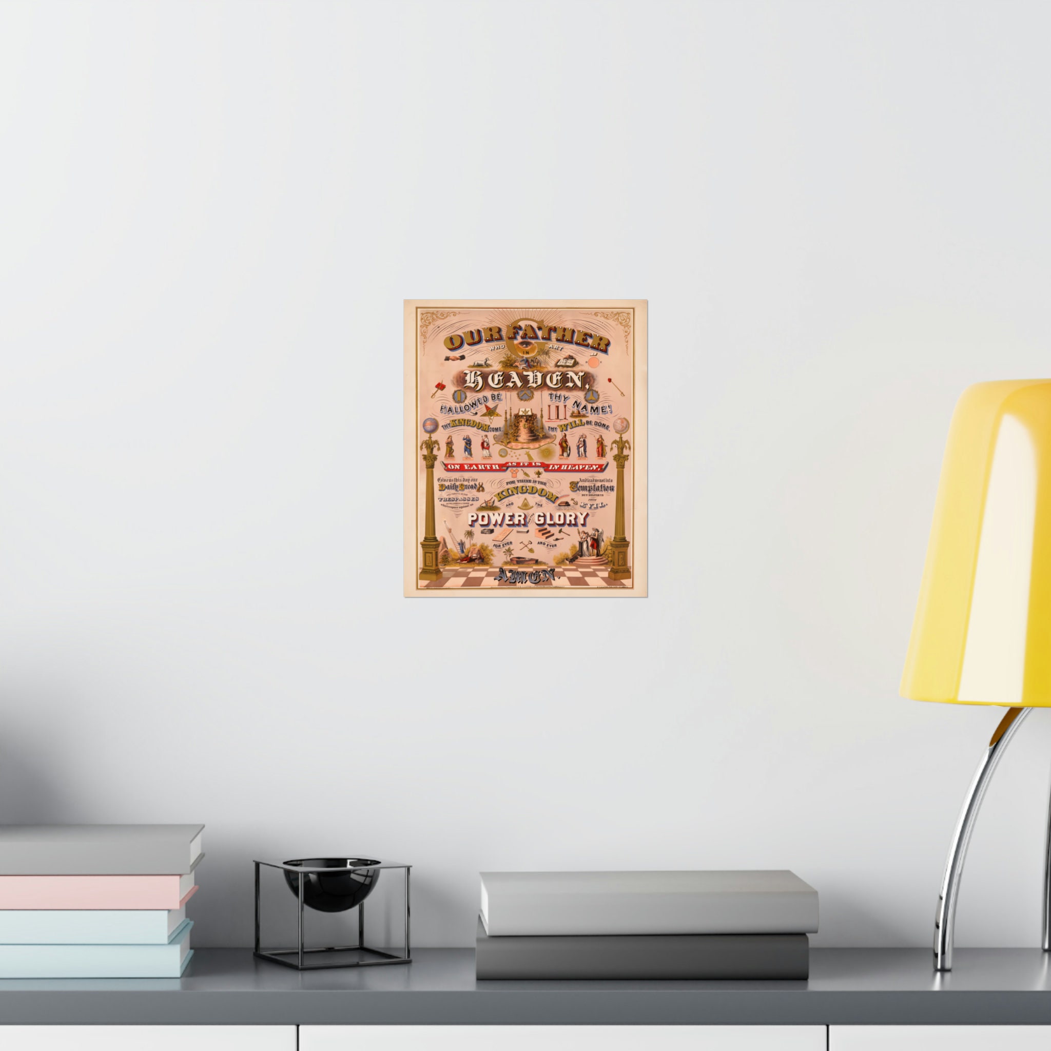 Masonic Lord's Prayer Poster, Christian Gift, Catholic Gift, Fraternity ...