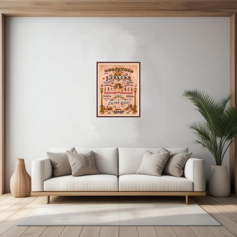 Masonic Lord's Prayer, Jesus Poster Print, Christian Catholic Christmas ...