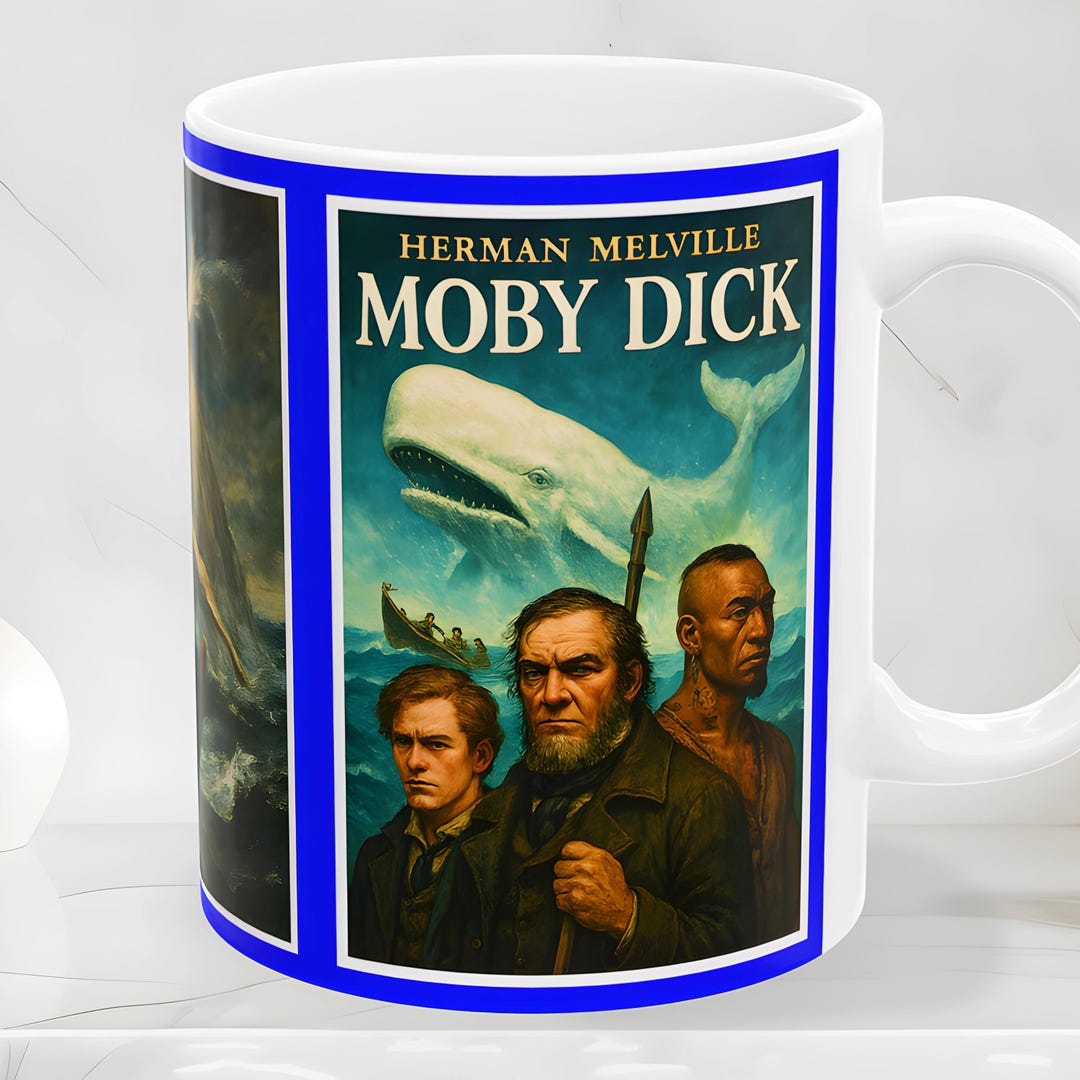 Moby Dick Ceramic Mug: Literary Coffee Cup, Whale Lover Gift - Etsy