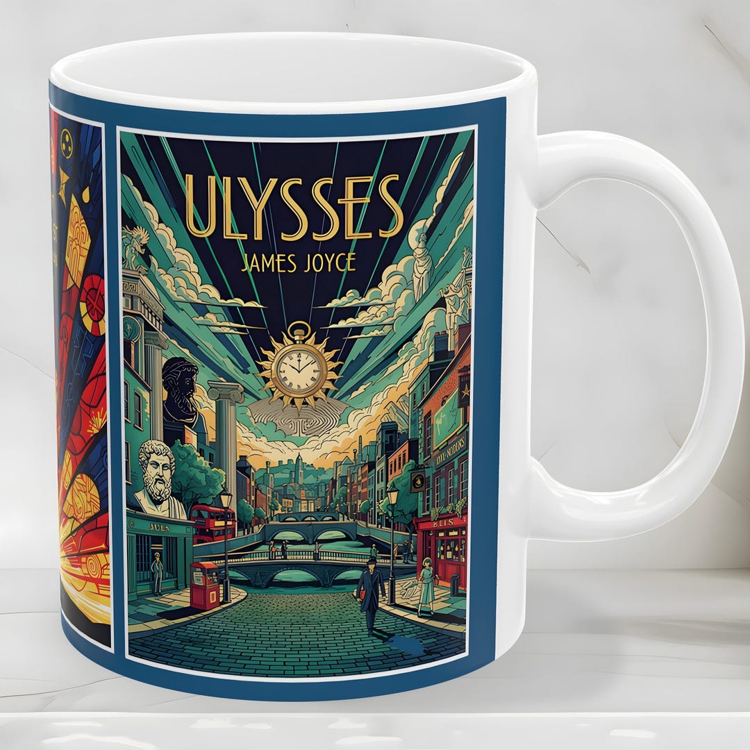 James Joyce Book Covers Mug: Dubliners, Ulysses, Portrait of Artist - Etsy