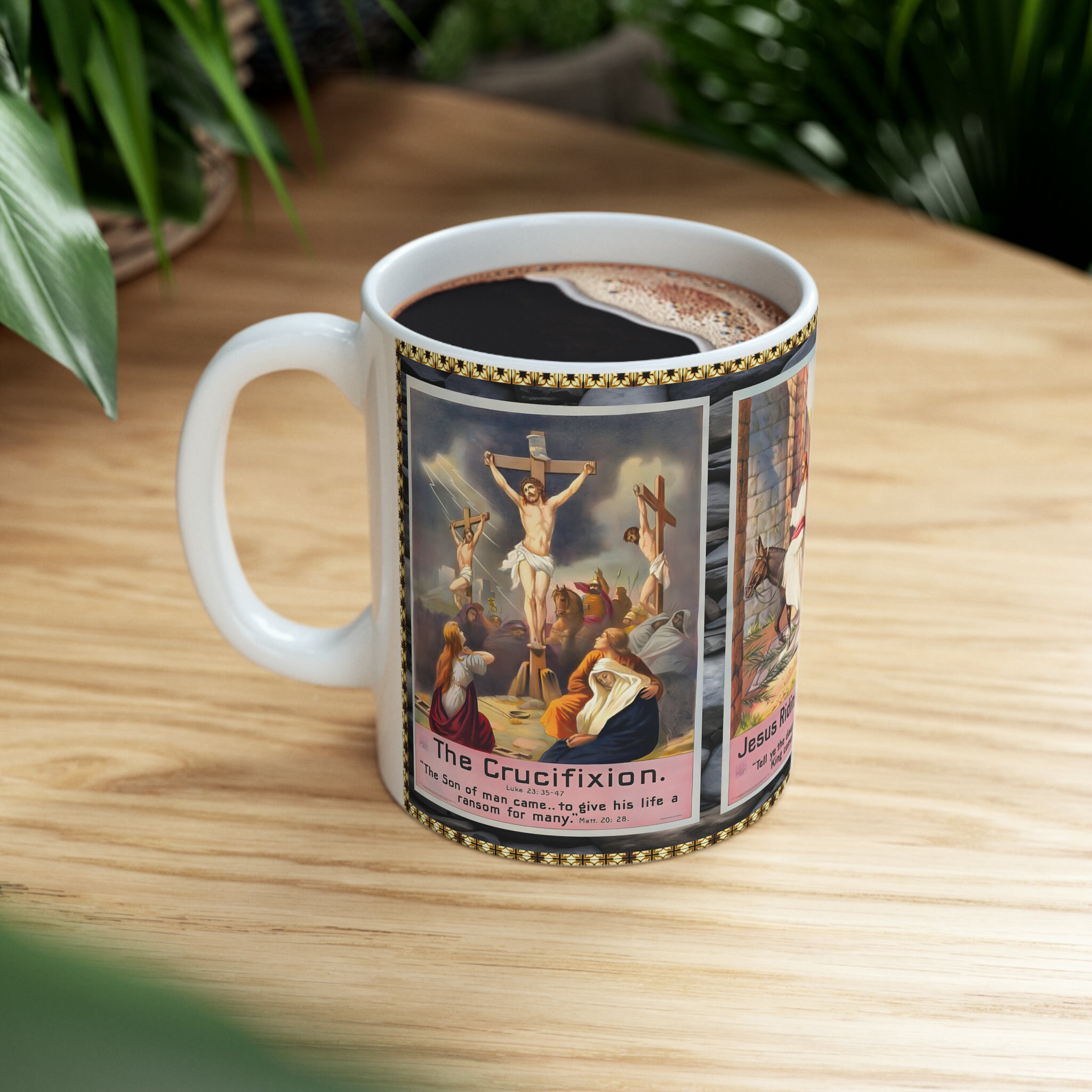 Vintage Jesus Christian Art Collage Ceramic Mug Drinkware Religious ...