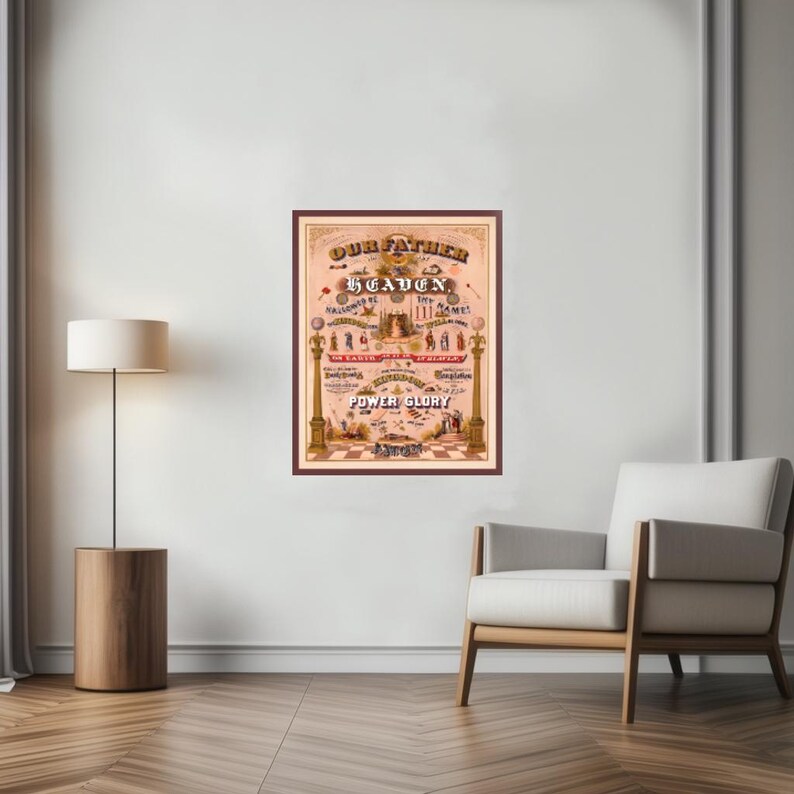 Masonic Lord's Prayer, Jesus Poster Print, Christian Catholic Christmas ...